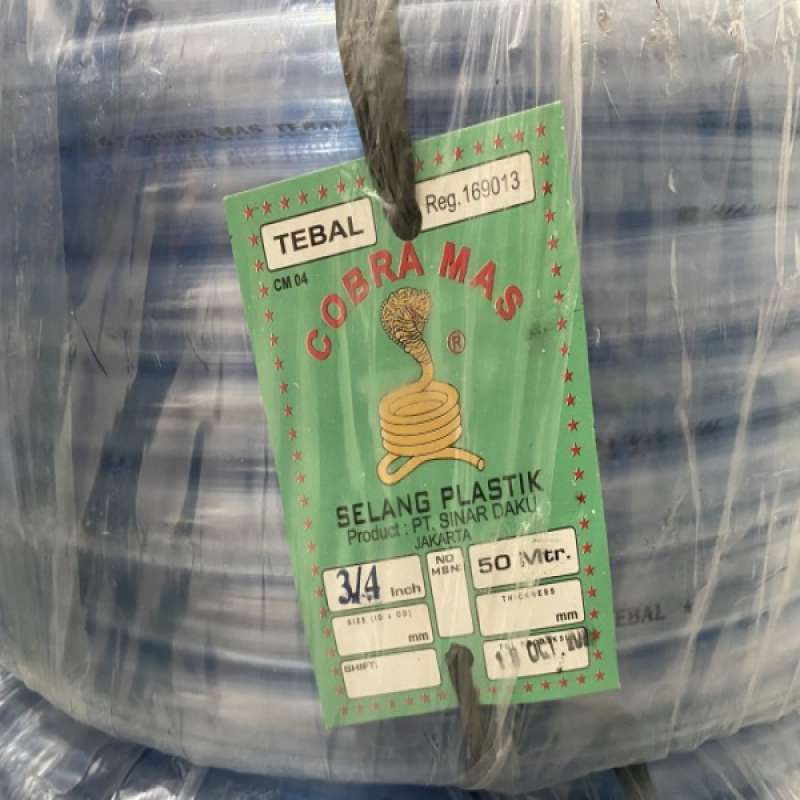 Promo Selang Cobra Mas Tebal 3/4 Selang Bening Transparan Harga Per Rol 50M Diskon 14% di Seller ...