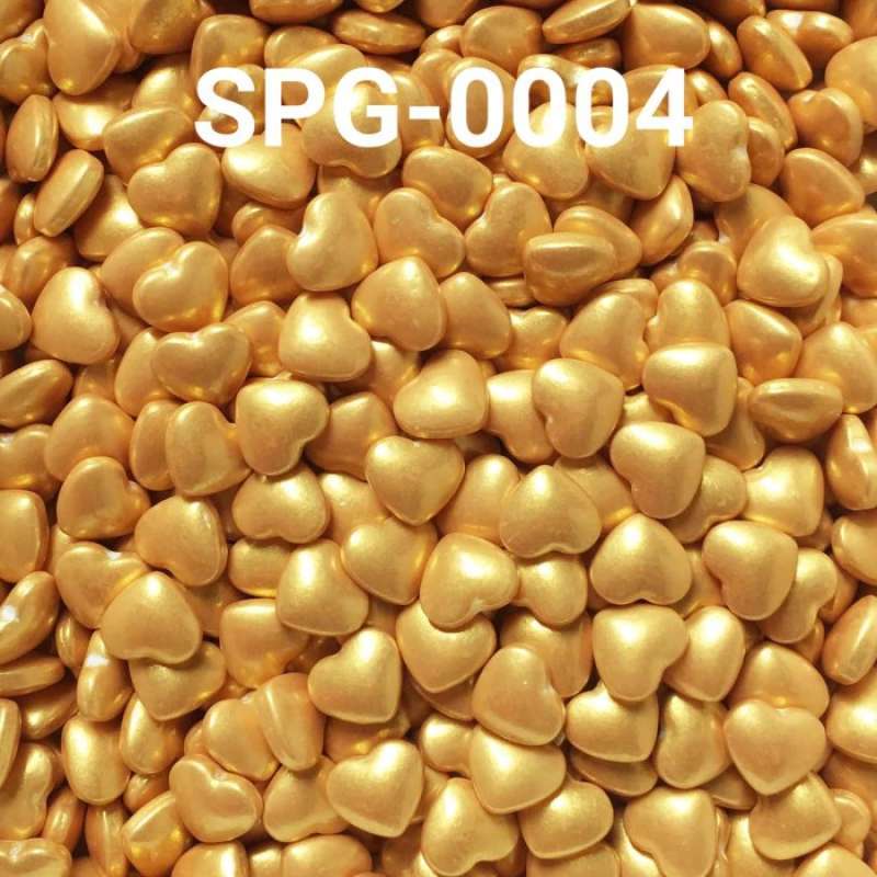 Jual SPG-0004 Sprinkles sprinkle sprinkel 1kg 1 kg kilo hati gold emas ...