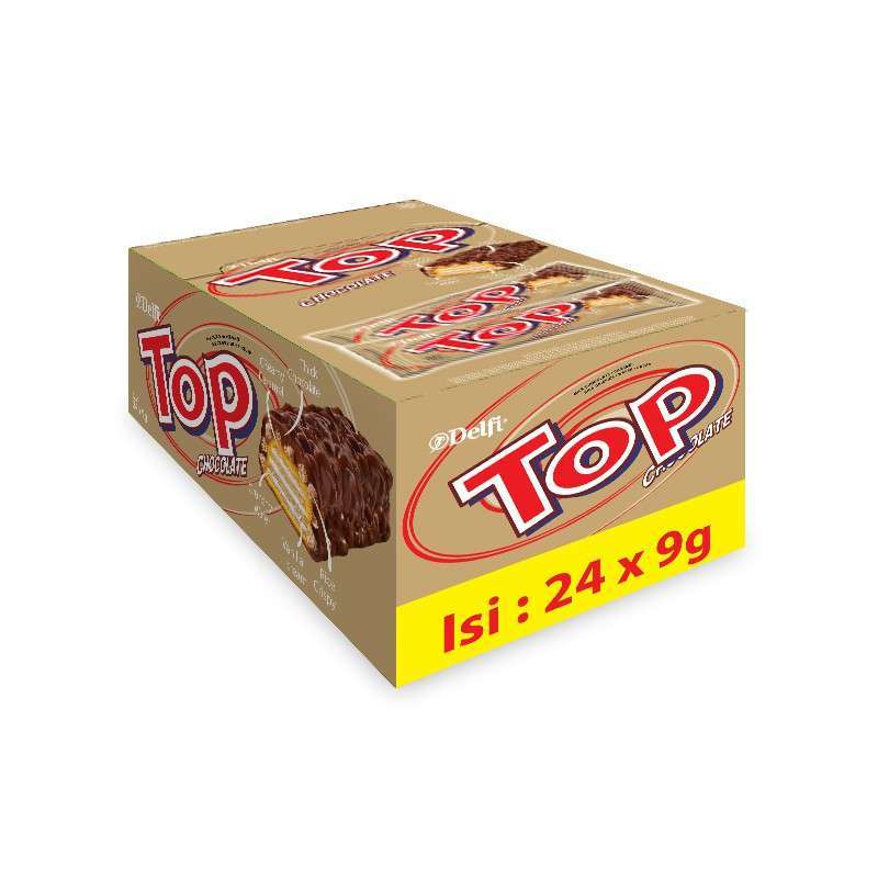 Jual Delfi Top Wafer Coklat (1 Box Isi 24 Pcs X 9gr) Waffer Enak Dan ...