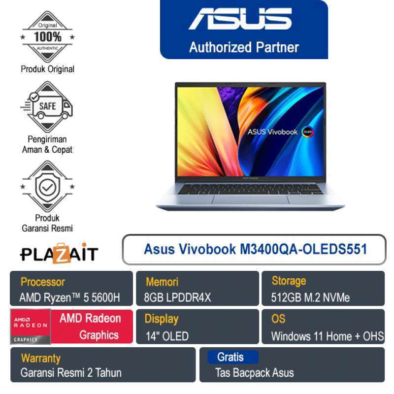 Jual Asus Vivobook Pro 14 Oled M3400qa-oleds551/amd Ryzen™ 5 5600h/8gb ...