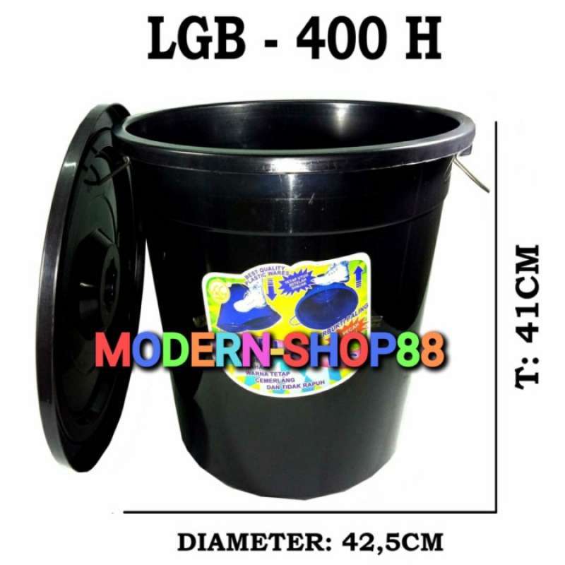 Promo Lg Ember / Tong 40 Liter Hitam Dengan Tutup Gg Besi Diskon 34% Di ...