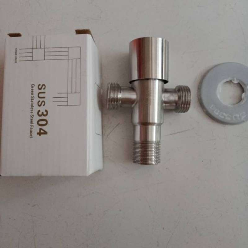 Promo Angle Valve stop kran tee double stainless sus304 Diskon 23% di ...