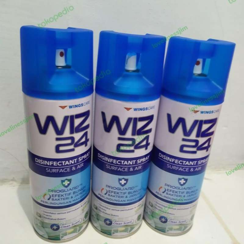 Jual Wiz 24 Disinfectant Spray Aerosol - Clean Scent 300ml di Seller ...