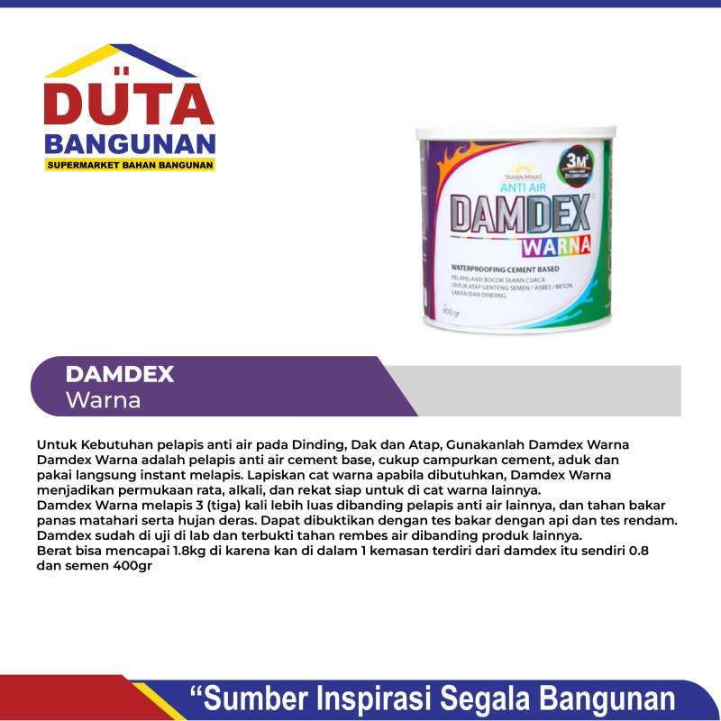 Jual Damdex Warna Cat Tembok Waterproofing Varian Warna Dan Ukuran - 0 ...