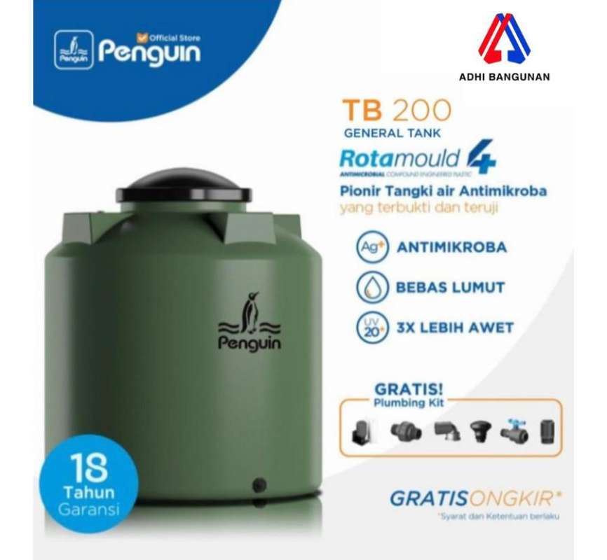 Jual Tangki Toren Air PENGUIN 2000 Liter TB200 - BONUS PLUMBING KIT di ...
