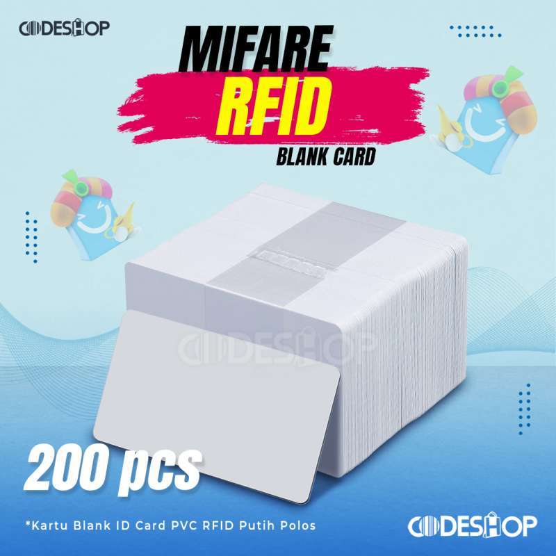Jual KARTU BLANK ID CARD PRINTER PVC RFID PUTIH POLOS 13,56 MHZ MIFARE ...