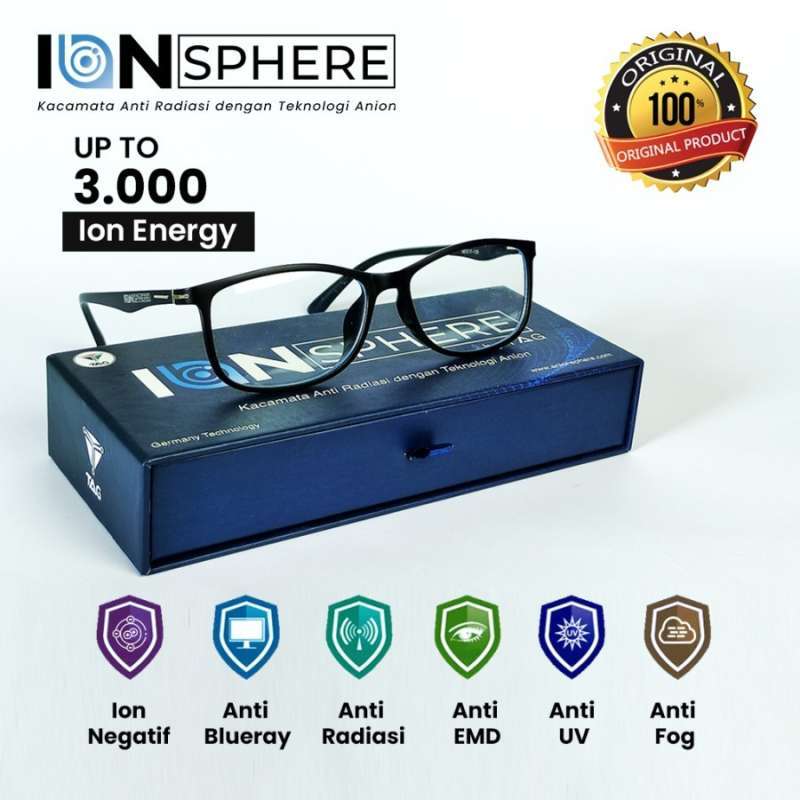 Jual Kacamata Minus Ion Anti Radiasi Ionsphere Flix Series di Seller Tomisui Official Store ...