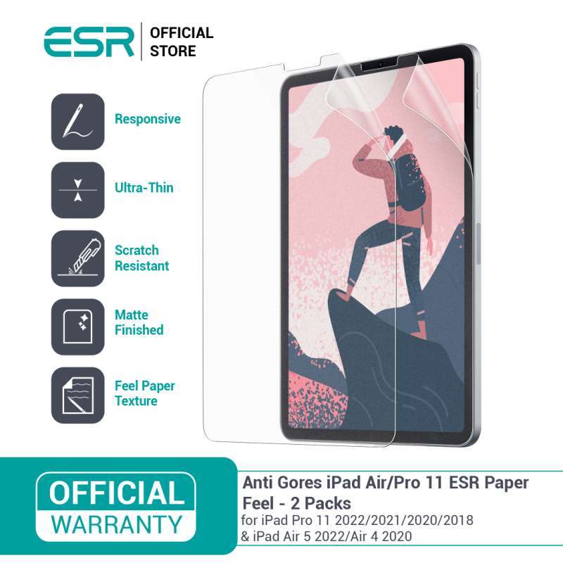 Promo Anti Gores iPad Air/Pro 11 ESR Paper Feel - 2 Packs - 5,4/Pro 11 18-22 Matte Clear Diskon ...