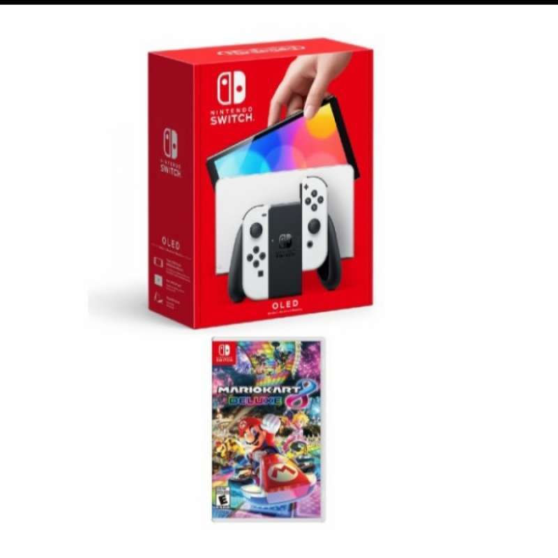 Jual Nintendo Switch OLED White + Mario Kart 8 Deluxe Bundle di Seller ...
