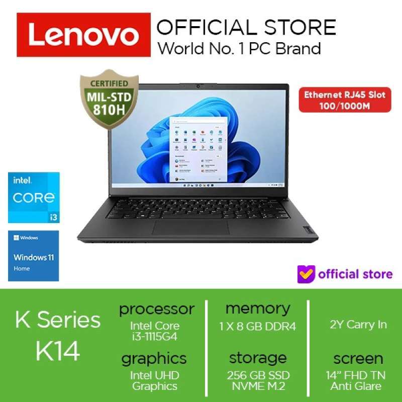Jual LENOVO K14 5400 || Intel Core i3-1115G4 8GB 256GB SSD Intel UHD Graphics Windows 11 Home 14 ...