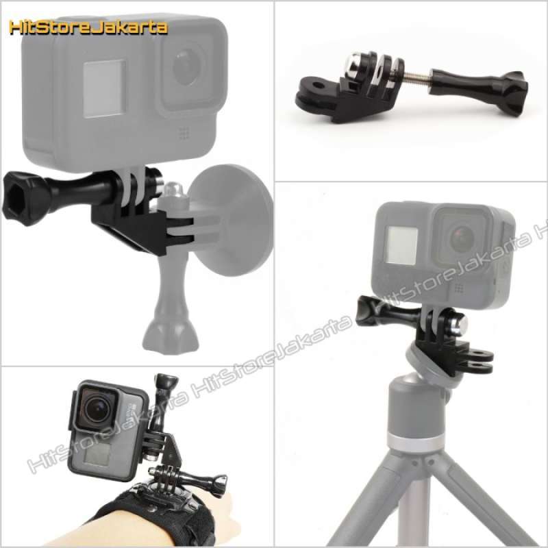 Jual Elbow Mount Gopro Vertical Horizontal 90 Degree Action Cam Adapter ...
