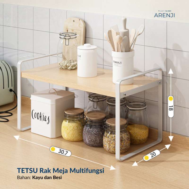 Jual Arenji TETSU - Rak Meja Kayu Besi Multifungsi Dapur TERJAMIN di ...