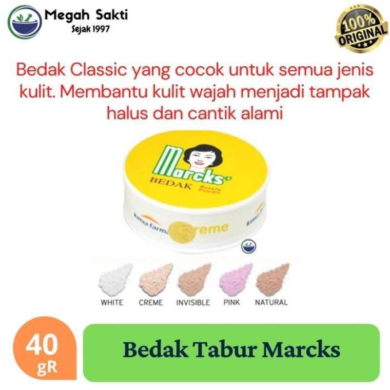 Jual Bedak Tabur Marcks CREAM / KRIM 40 gR - Bedak Tabur Classic Jadul ...