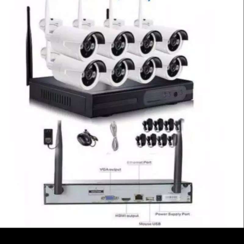 Jual Paket cctv wireless ip Camera 8 channel / ip wireless NVR kit 8 ch ...