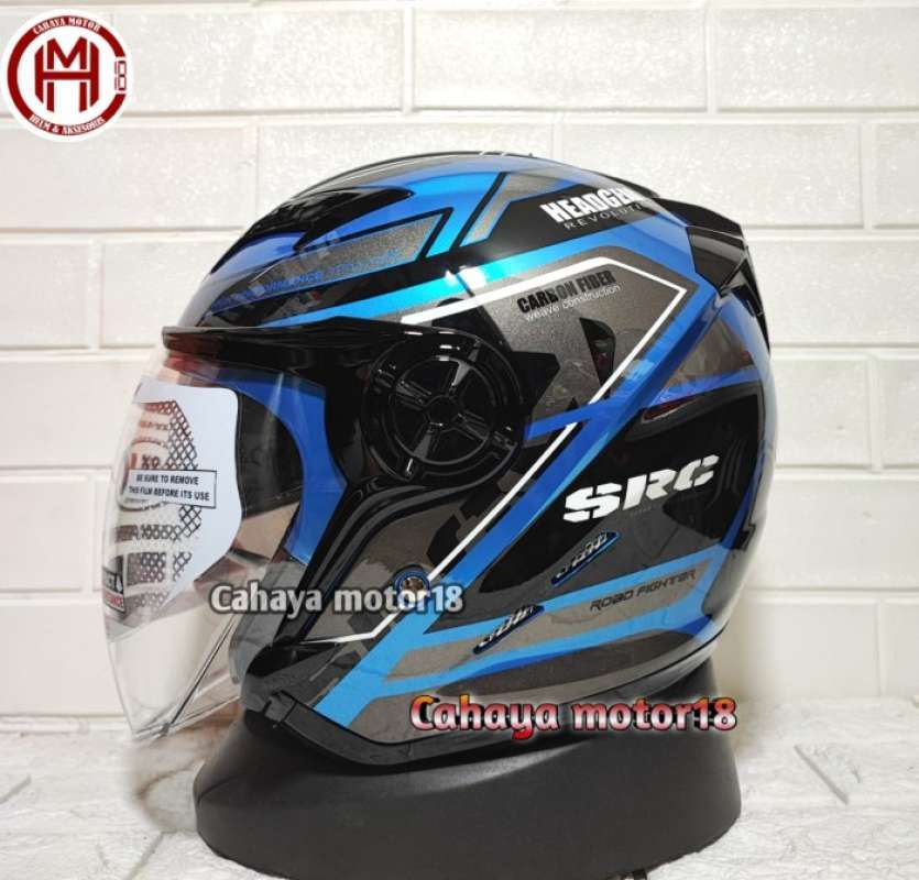 Jual Tahun ini aja kak Helm NHK Gladiator motif touring hitam biru ...