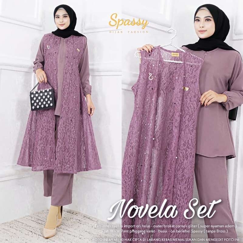 Jual NOVELA SET BAHAN BROKAT PREMIUM ORIGINAL BY SPASSY - Black di ...