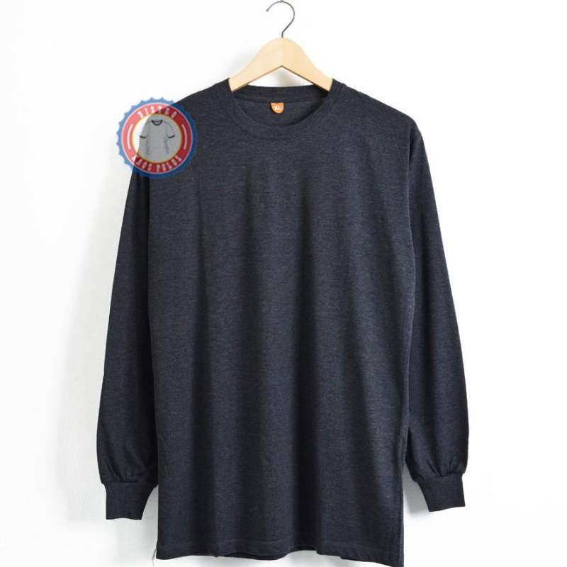Jual KAOS POLOS DISTRO BLACK MISTY LENGAN PANJANG COTTON COMBED 30S ...