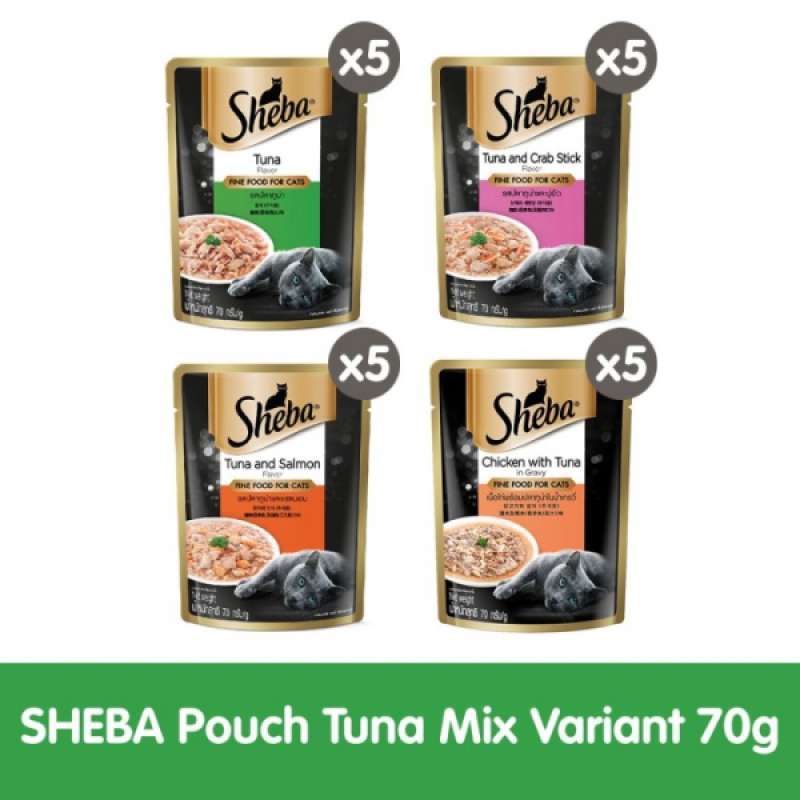 Jual Free Ongkir Sheba Pouch Rasa Tuna 5Pc, Crab 5Pc, Salmon 5Pc ...