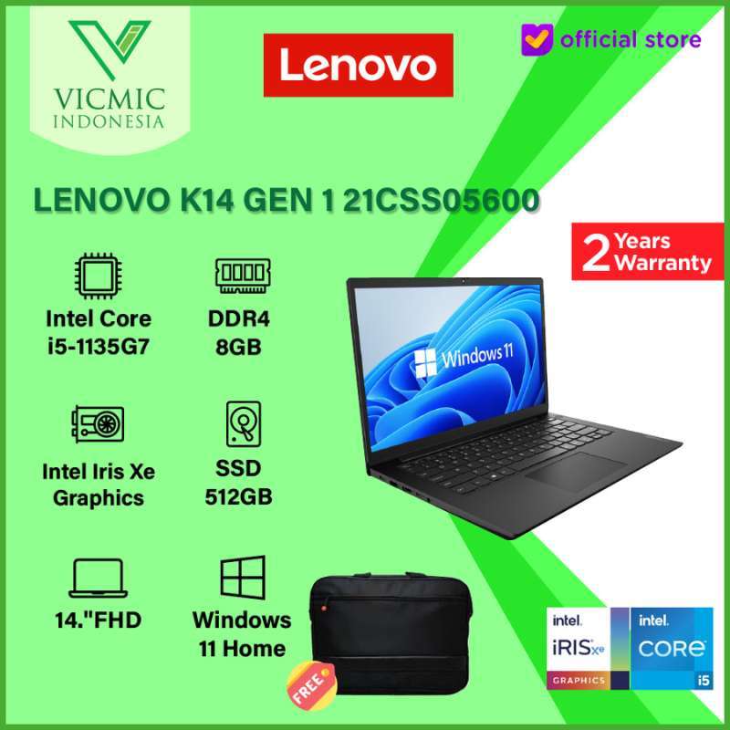 Jual LENOVO K14 GEN 1 21CSS05600 [Intel I5-1135G7 8GB/ 512GB/ SSD/ FHD/ WIN11/ BLACK] di Seller ...