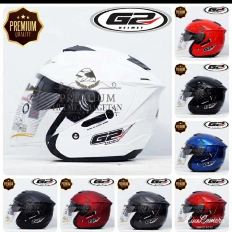 Jual Tahun ini aja kak Helm G2 Double Visor /helm half face Optimax ...