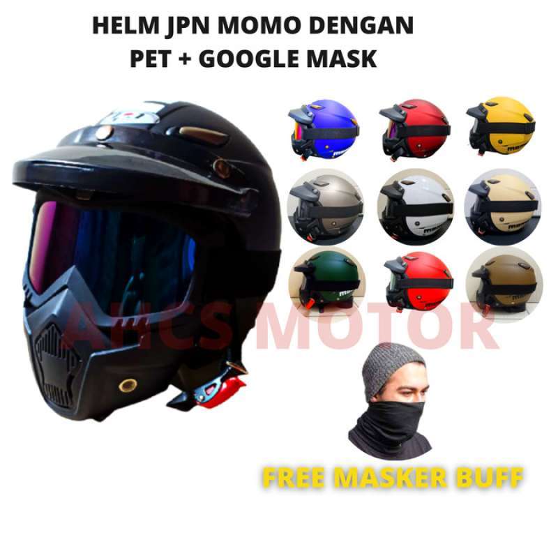 Jual Sale Helm Motor Retro Kawai Momo JPN Kacamata Googles Mask Sni ...