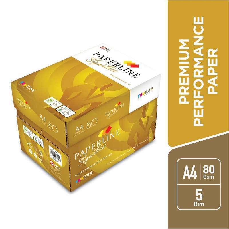 Jual Paperline Signature Kertas Print Fotocopy 80 GSM A4 - 1 Boks = 5 ...
