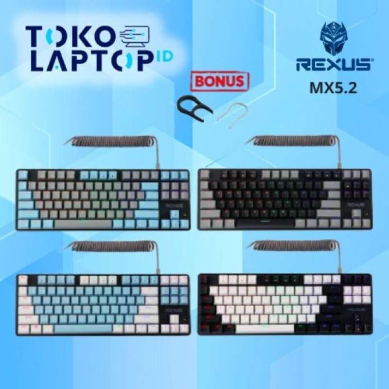 Jual Rexus MX5.2 TKL Mechanical Gaming Keyboard - Brown BlueWhite di ...