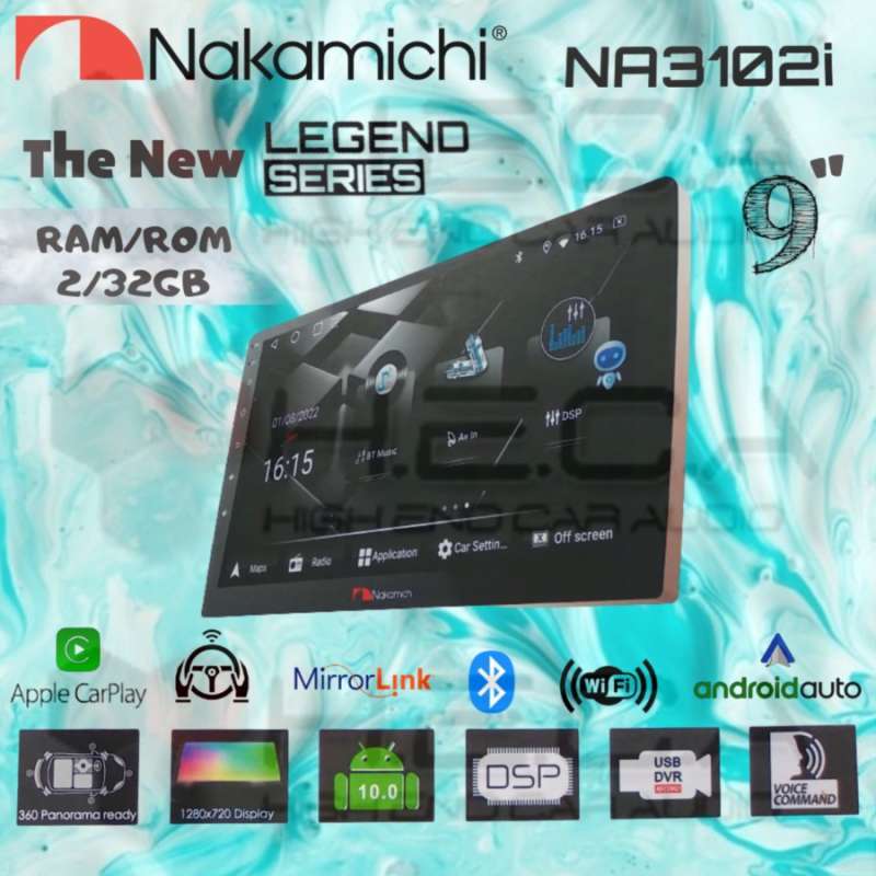Jual NAKAMICHI NA-3102i NEW LEGEND 2/32GB 9 inch Android Head Unit Tape ...