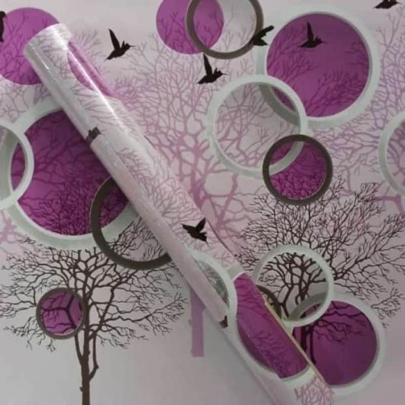 Jual Wallpaper Sticker Pohon Warna Ungu Wall Sticker Pohon Stiker ...