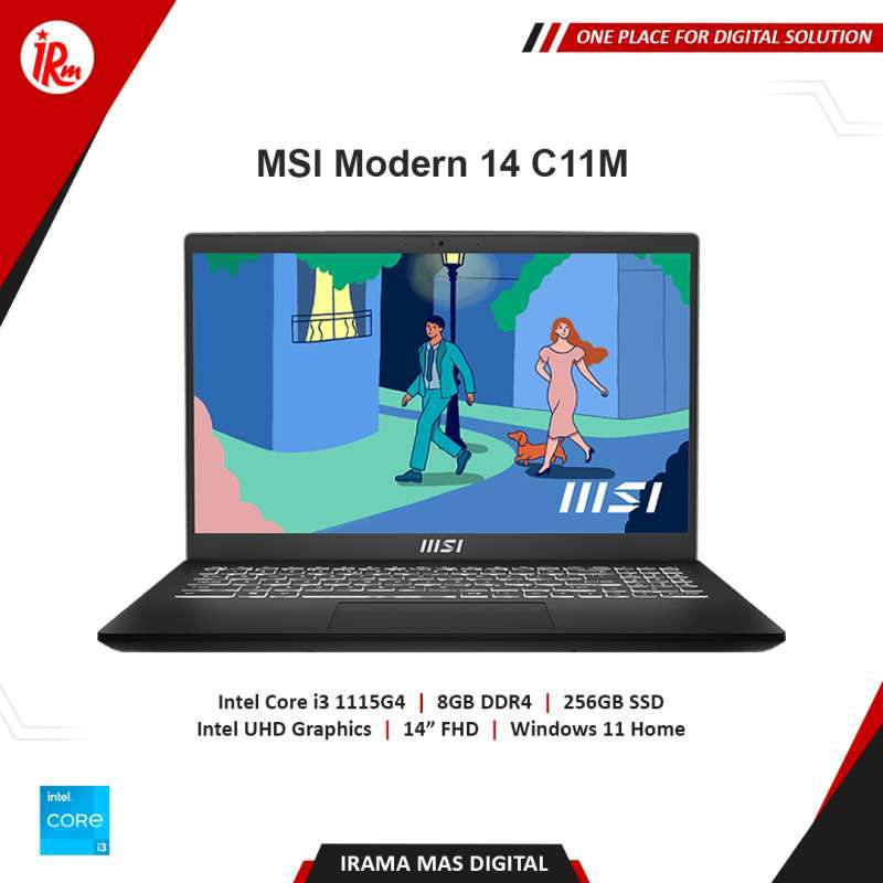 Jual MSI Modern 14 C11M - Intel Core i3 1115G4 8GB 256GB SSD FHD W11 ...