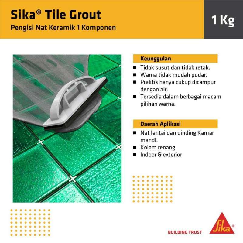 Promo Sika Tile Grout Pengisi Nat Keramik Marmer Granit Mosaik 1kg ...