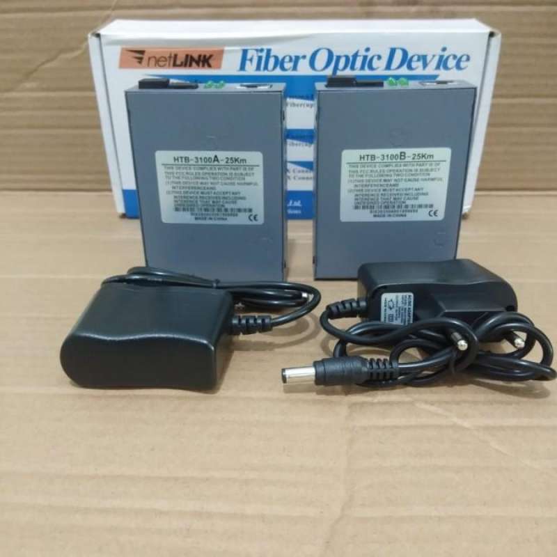 Jual Netlink Htb 3100 Converter Fiber Optic To Lan 25km Sepasang Aandb Di