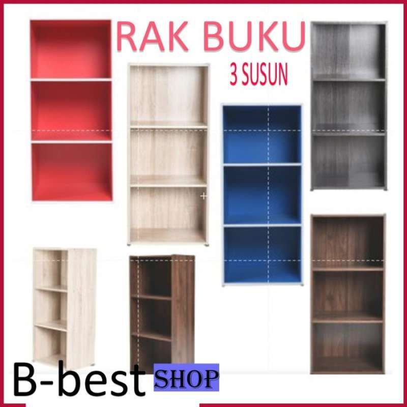 Promo Rak Buku Minimalis Rak Susun Tiga Rak Buku Kayu Tempat Buku Murah Diskon 5% di Seller DH ...