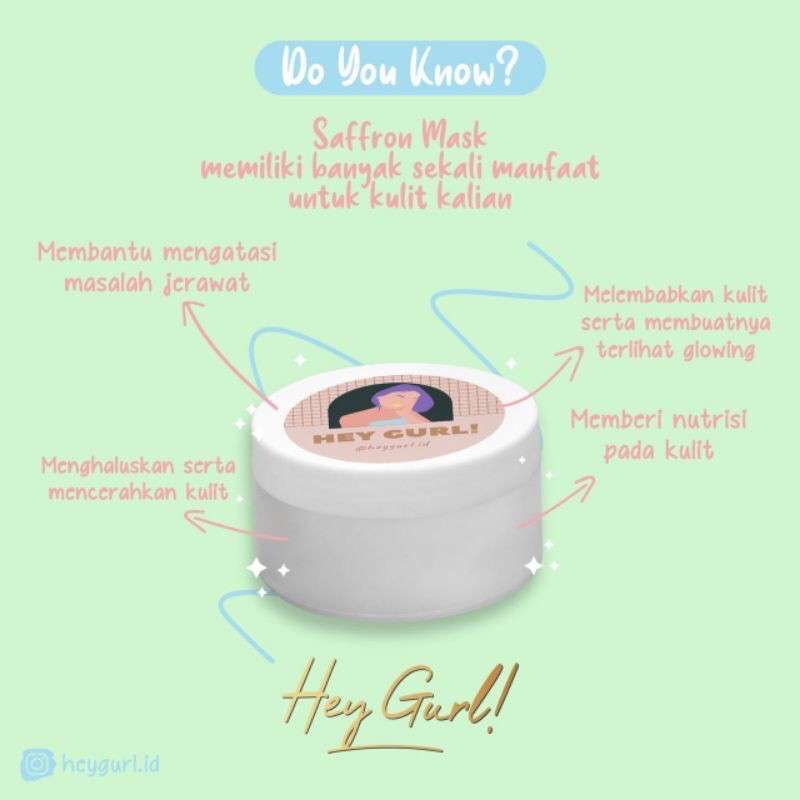 Jual [free Spatula] Saffron Mask By Heygurl Mask Original (reseller ...