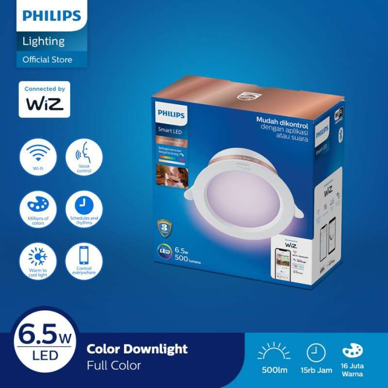 Promo Philips Smart WiFi Downlight 6.5W Tunable White and Color Diskon ...