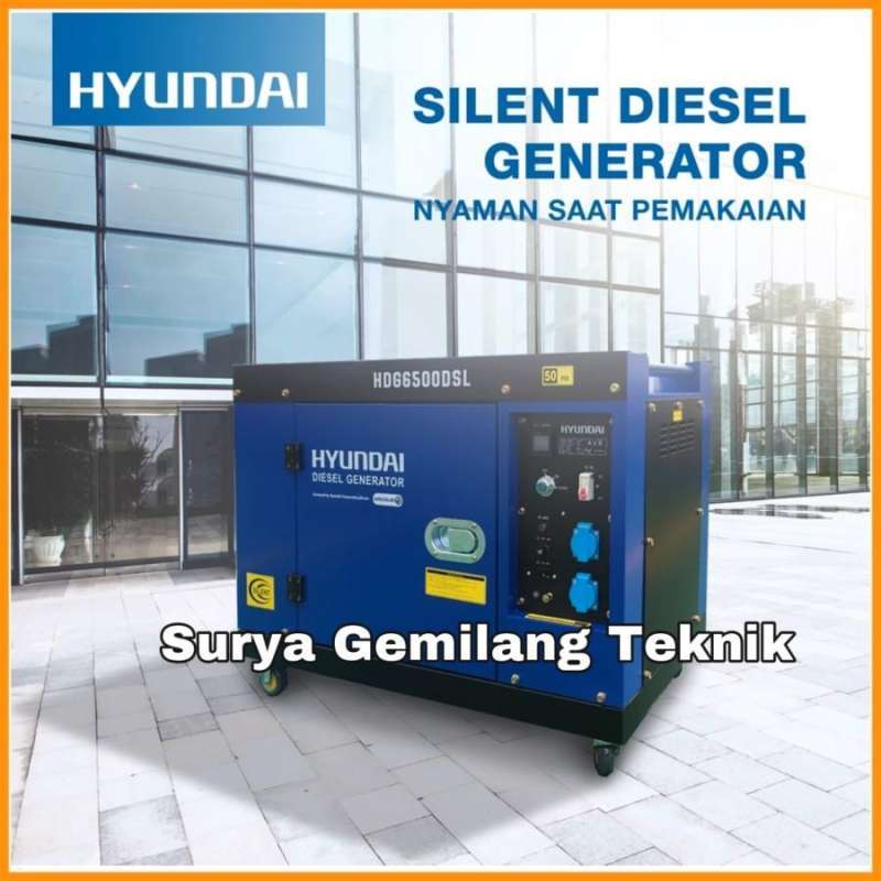 Jual Genset Silent 5000Watt Diesel Generator Listrik Hyundai HDG 6500 ...