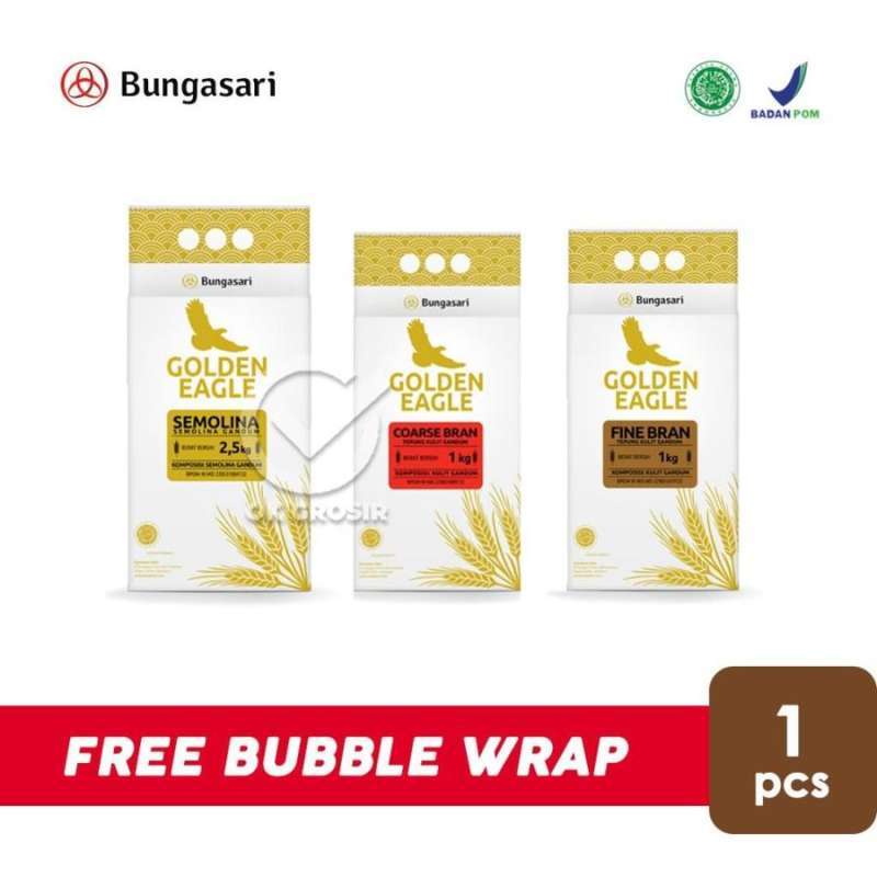 Jual Tepung Gandum Golden Eagle Bungasari/semolina Flour/ Coarse/ Fine Bran - Fine Bran 1kg Di ...