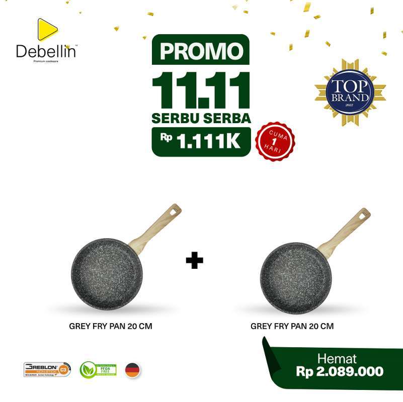 Jual Debellin Promo 11.11 - Grey Fry Pan 20cm 2 Pcs di Seller DEBELLIN Official Store - Kota ...