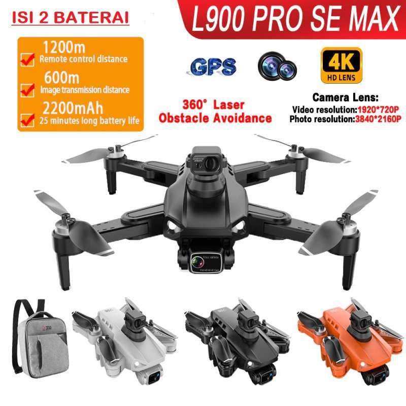 Jual L900 Pro Se Max Drone Gps 5g Fpv 4k Hd Sensor Anti Tabrak 360 - 2 Baterai Di Seller ...