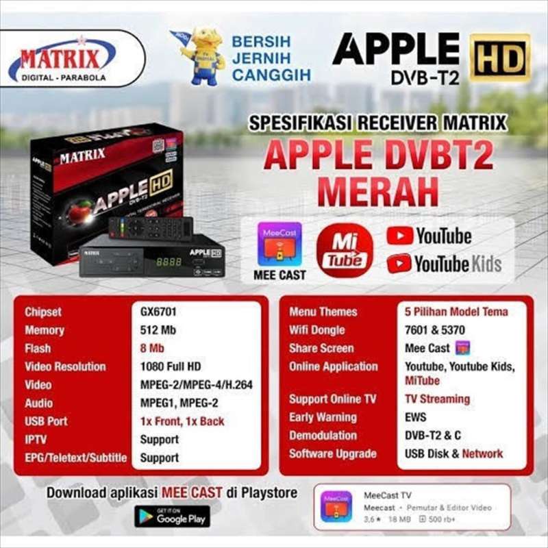 Jual SET TOP BOX MATRIX APPLE ORIGINAL - - MERAH di Seller Elektronik ...