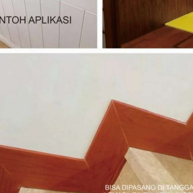 Promo Wallpaper 3D list Foam Border - kayu putih Diskon 50% di Seller ...