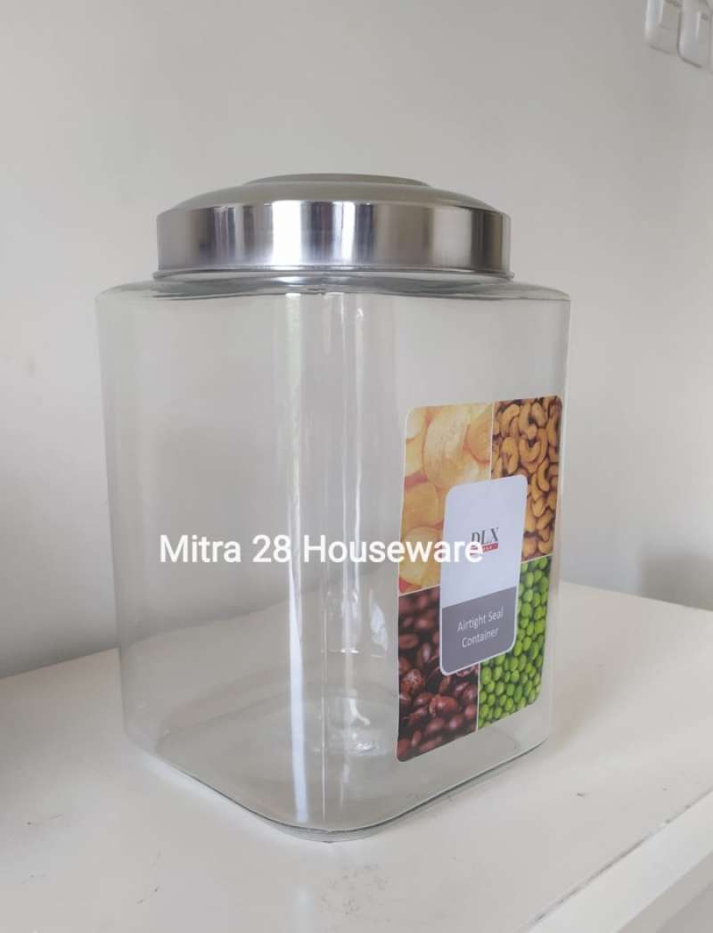 Jual Toples Kaca Kotak Besar Kedap Udara Dlx Canister Kafe B Ukuran 9 ...