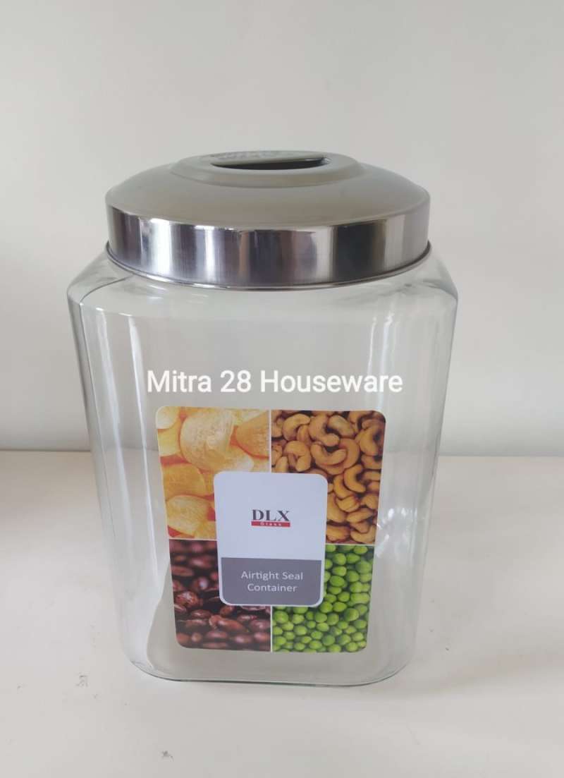 Jual Toples Kaca Kotak Besar Kedap Udara Dlx Canister Kafe B Ukuran 9 ...
