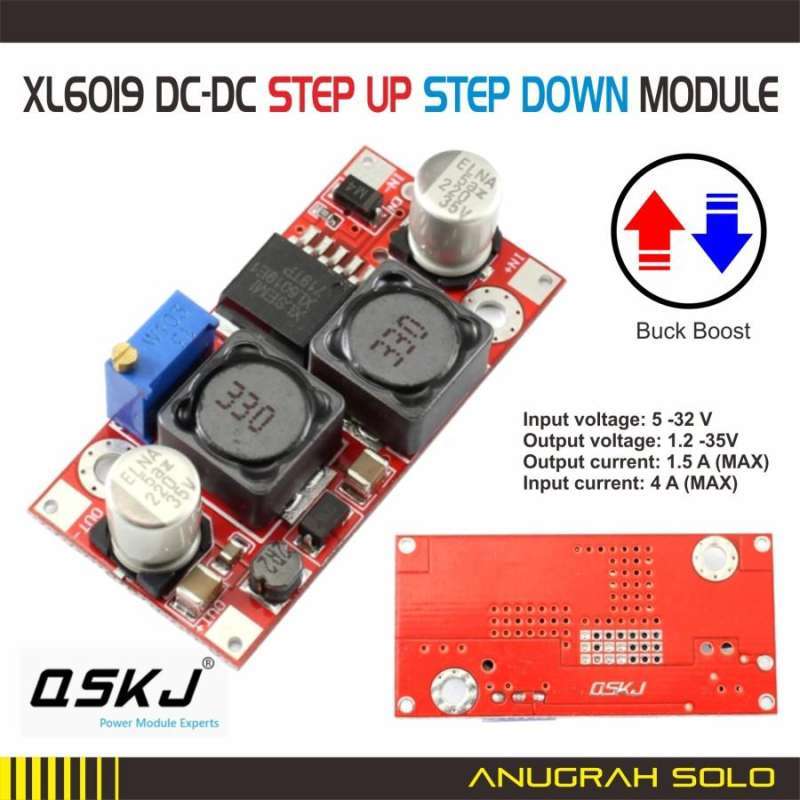 Jual BUCK BOOST DC PCB MERAH STABILIZER DC XL6009 XL6019 QSKJ di Seller ...