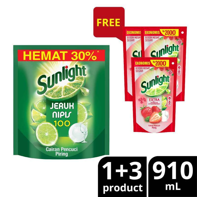 Jual Sunlight Sabun Cuci Piring Dishwash Jeruk Nipis [910 mL] Free ...