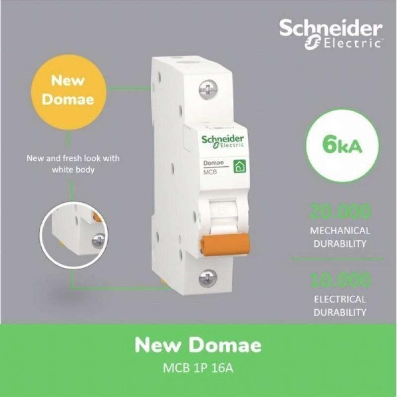 Jual MCB 16A Schneider Hijau Domae / MCB Sneider 16 ampere 1 Phase 100% ...