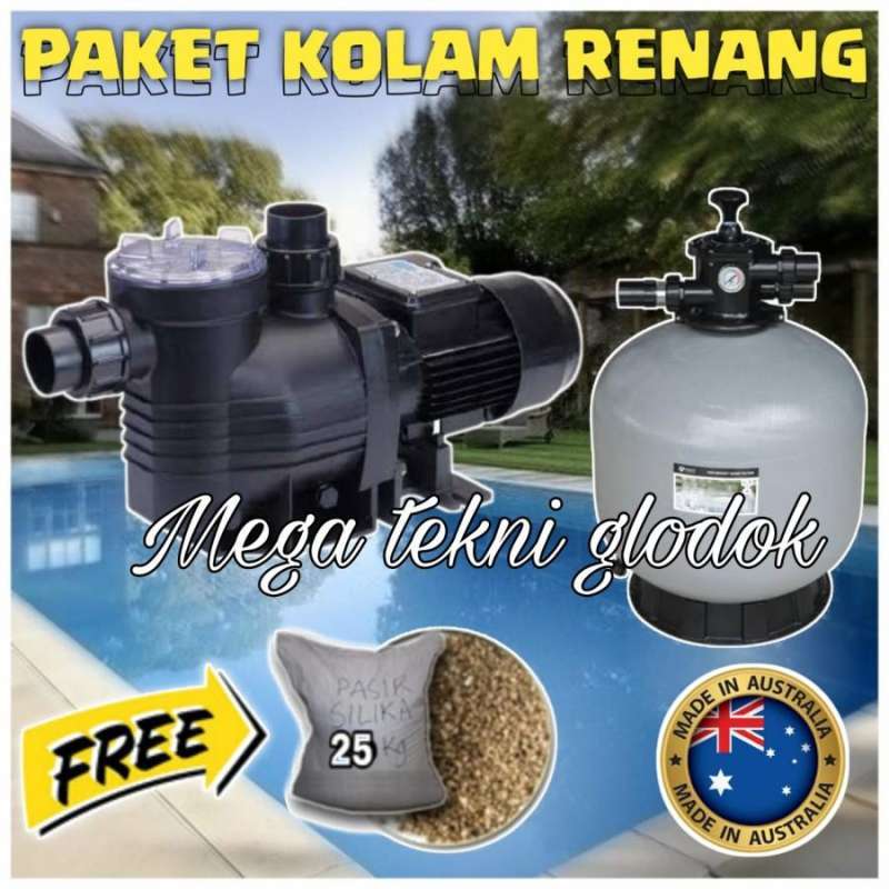 Jual PAKET POMPA KOLAM RENANG WATERCO 3/4HP + SAND FILTER EMAUX 500 ...
