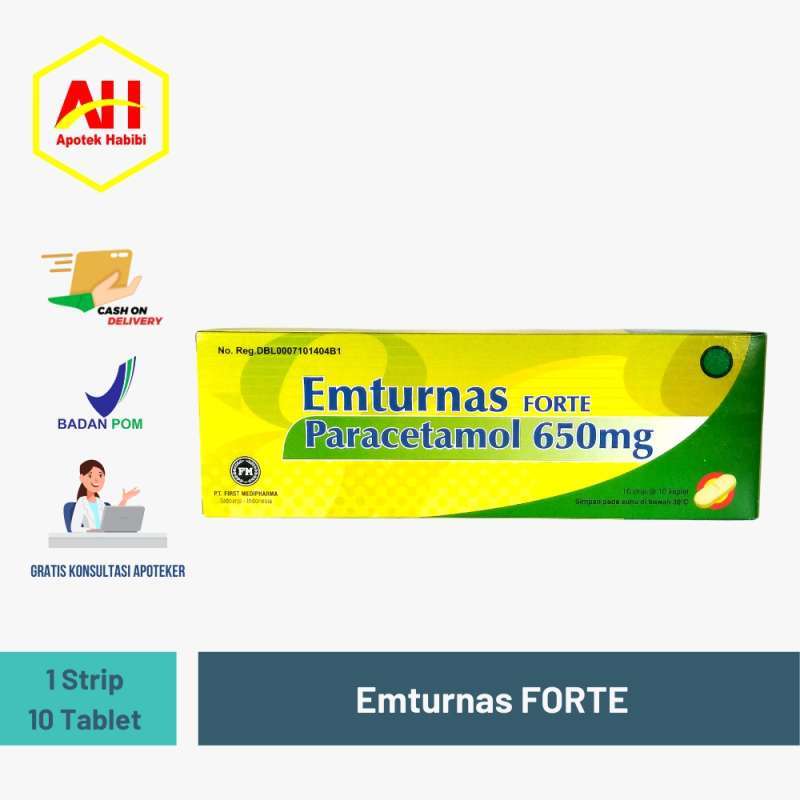 Promo EMTURNAS FORTE TABLET 1 STRIP ISI 10 KAPLET OBAT DEMAM PUSING ...