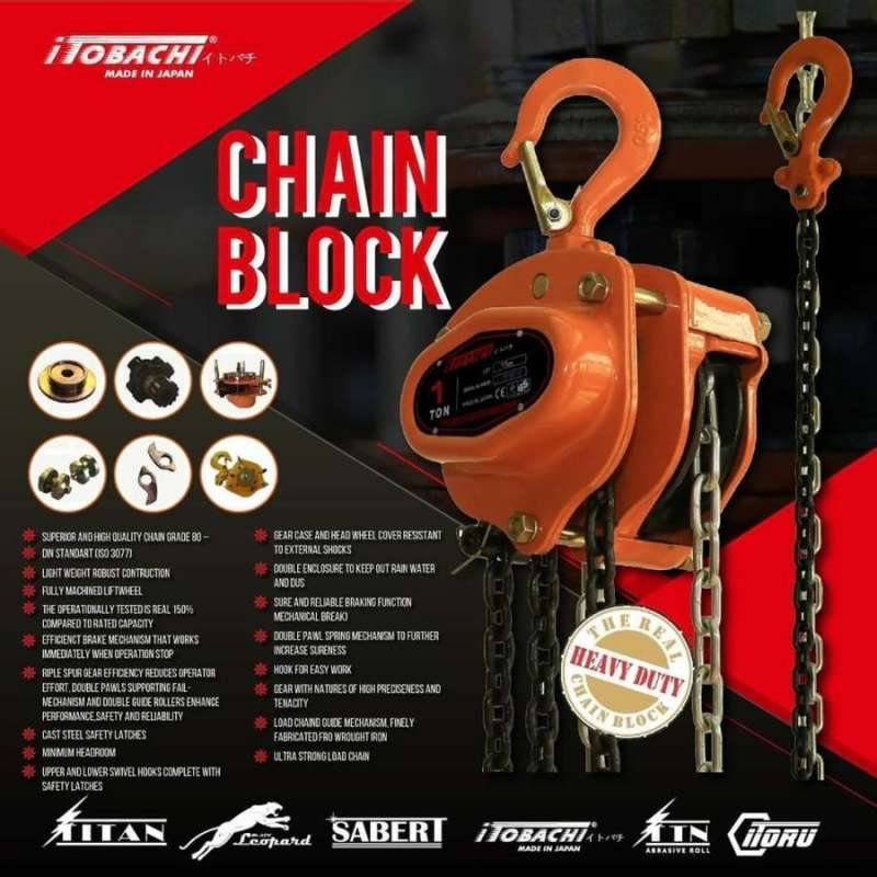 Jual Chain Block 2 Ton 5 Meter Takel 2 Ton 5 Meter ITOBACHI Japan di ...