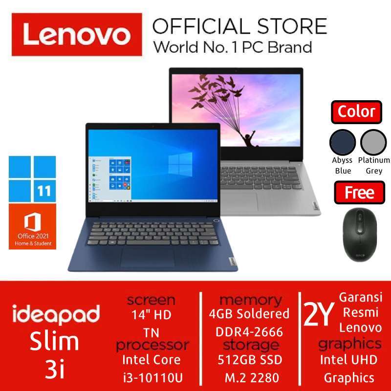 Jual Lenovo Ip Slim 3i Pcid Pdid Notebook [core I3 10110u/4gb/512gb Ssd ...